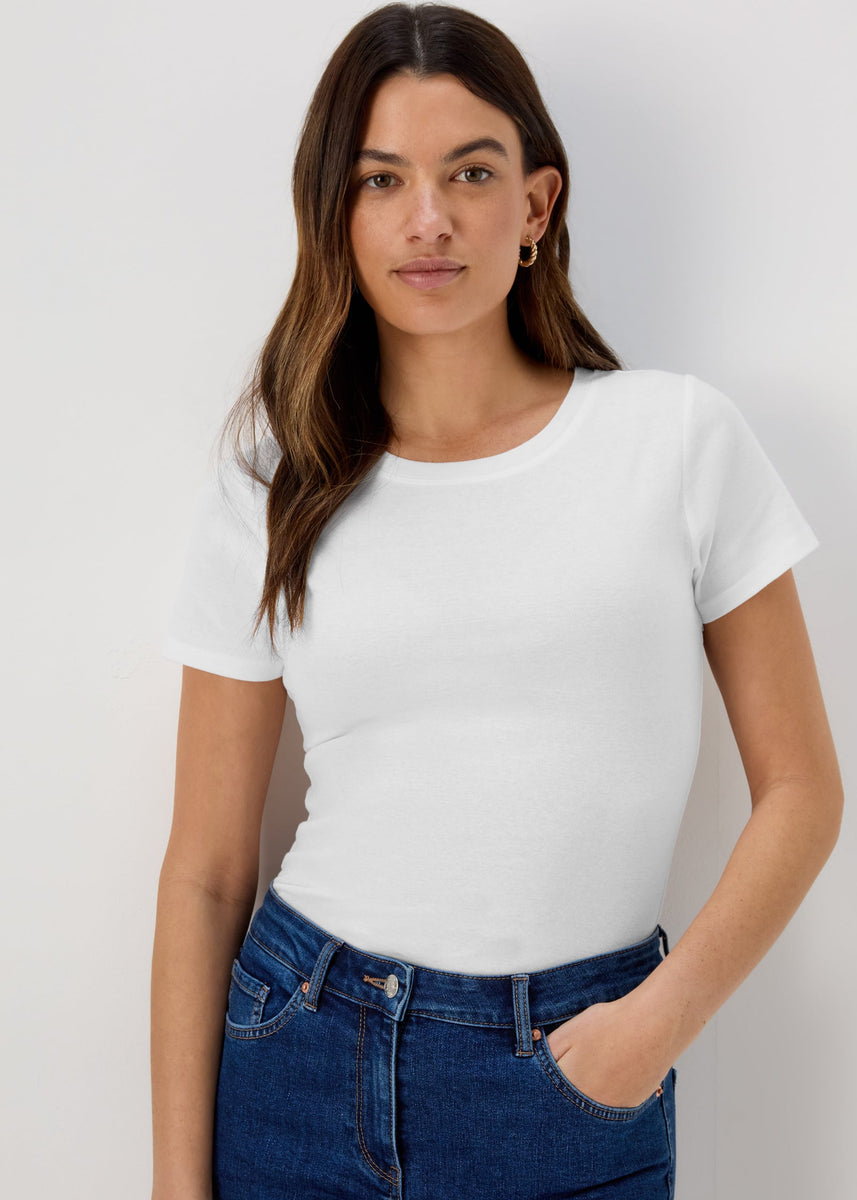 White Short Sleeve Fitted T-Shirt F467612 – Matalan-Malta