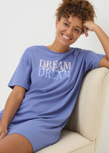 Blue Dream Slogan Nightie F474304 – Matalan-Malta