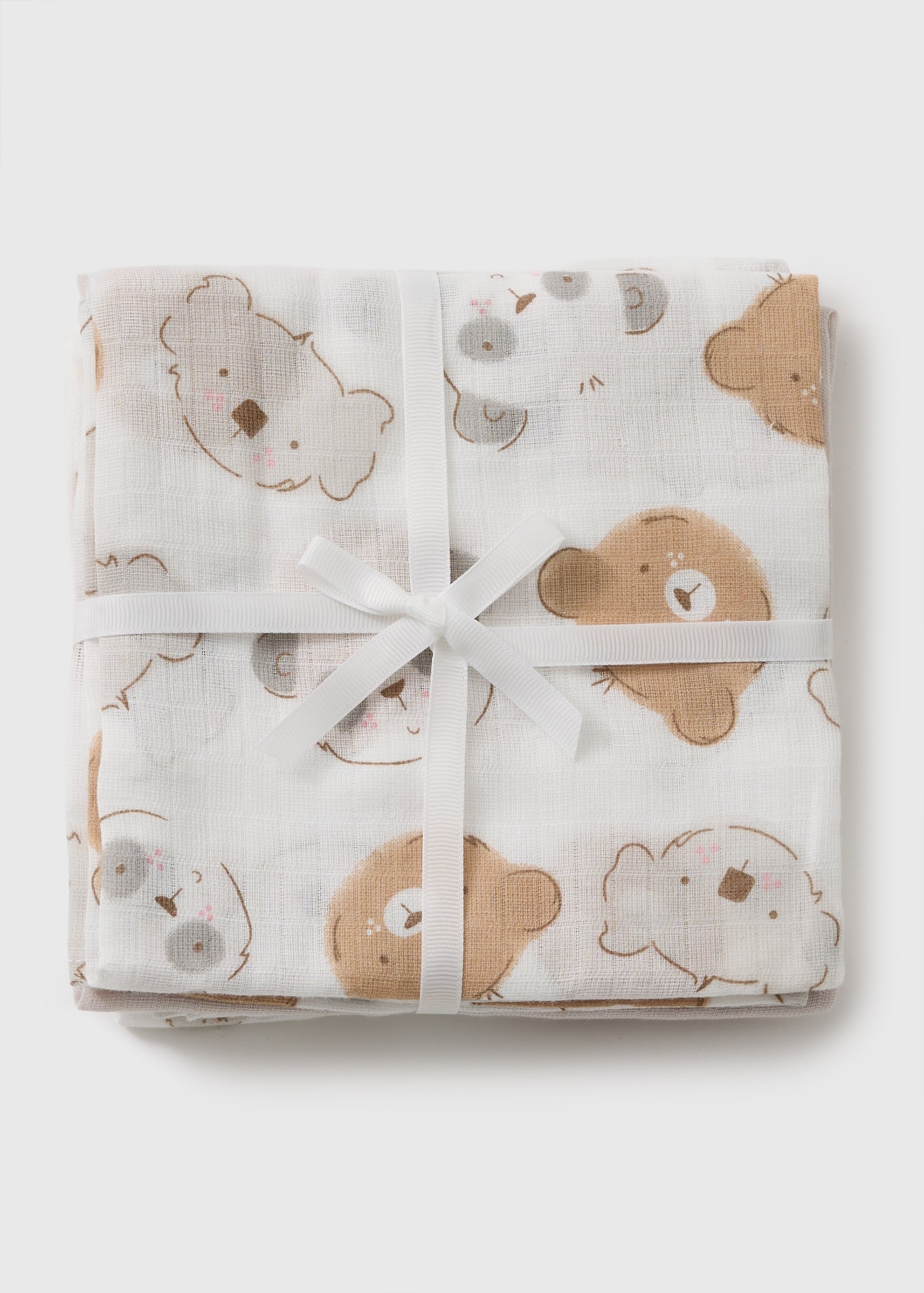 3 Pack Baby Grey Bear Muslin Cloths C136897 – Matalan-Malta
